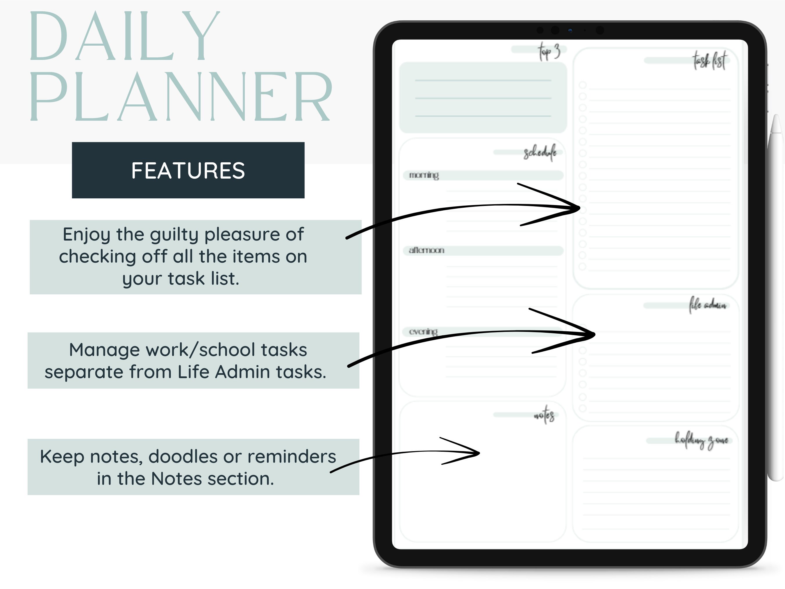 Daily Digital Planner Bundle Horizontal & Vertical Digital Planner ...
