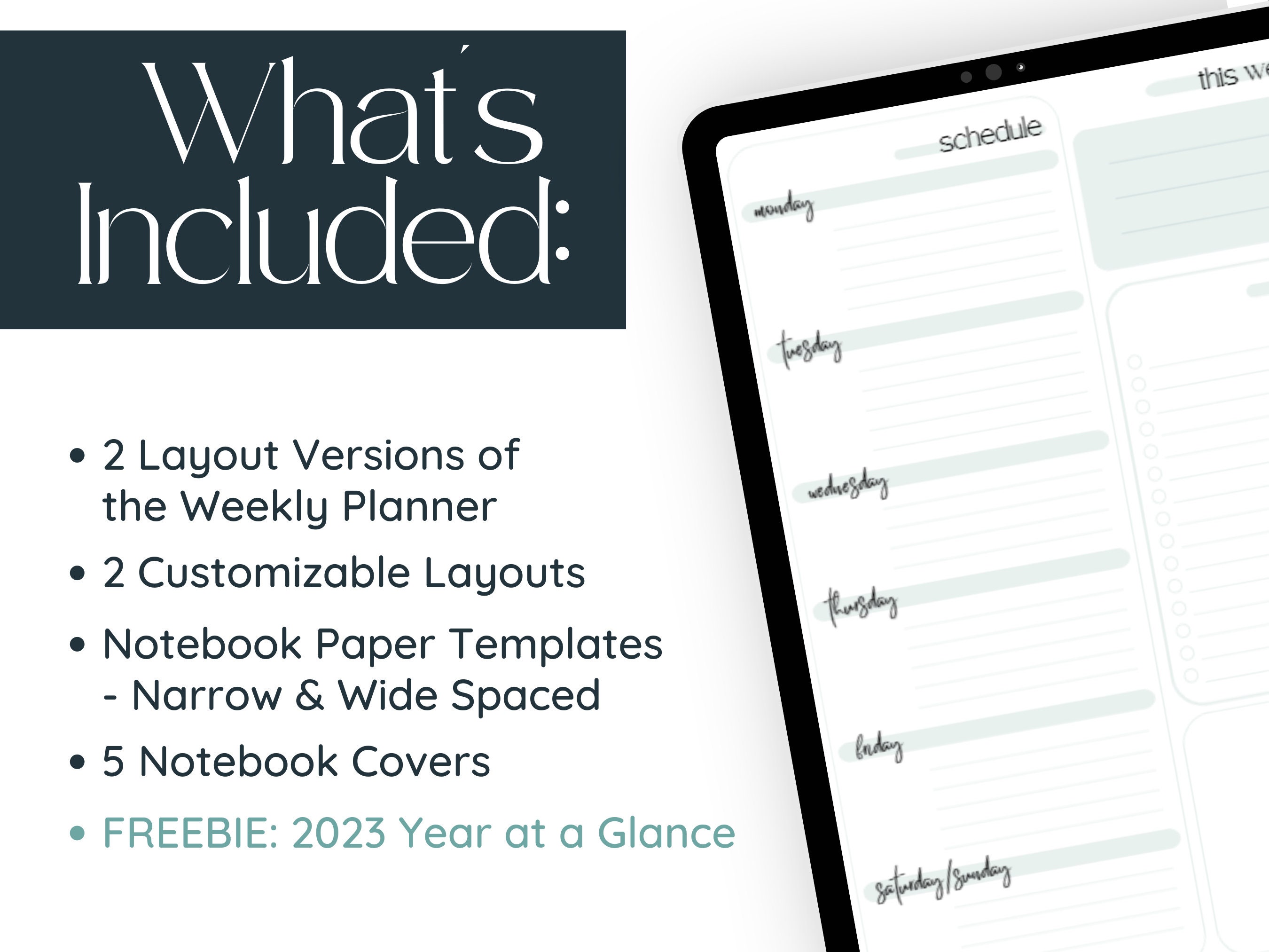 Weekly Digital Planner | Vertical Layout | Goodnotes Template ...