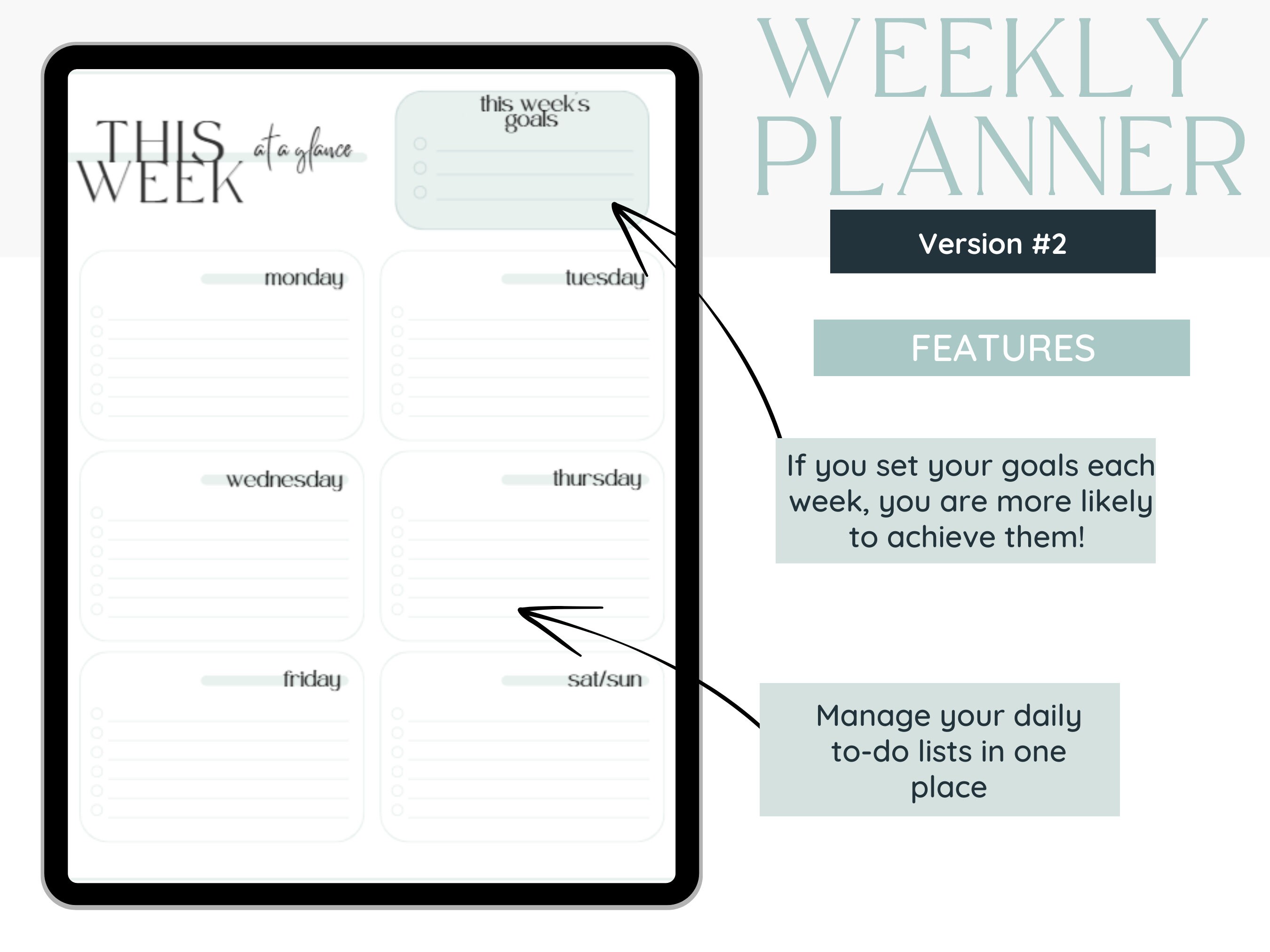 Weekly Digital Planner | Vertical Layout | Goodnotes Template ...