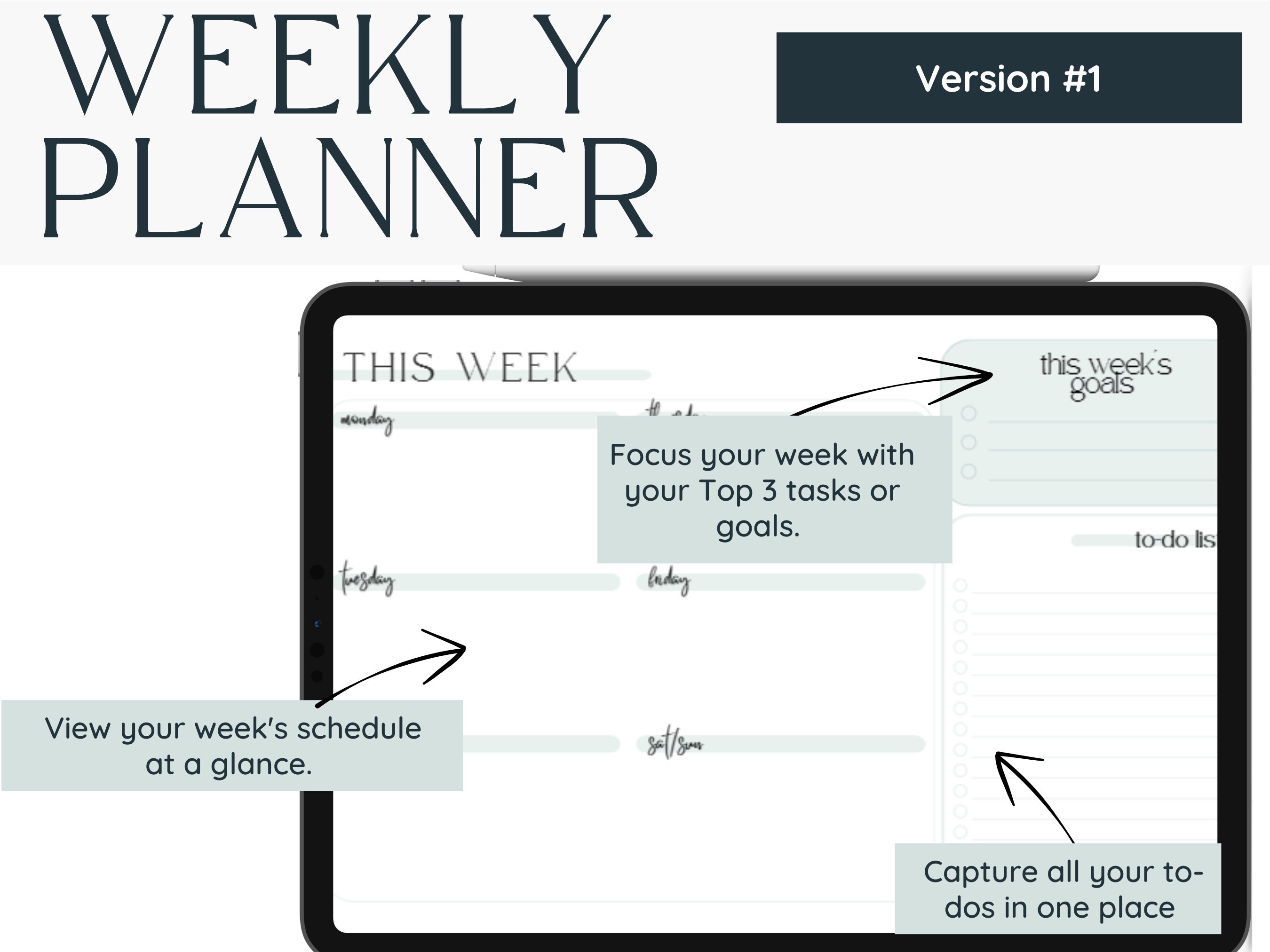 Weekly Planner Horizontal Layout Goodnotes Template Goodnotes Planner ...