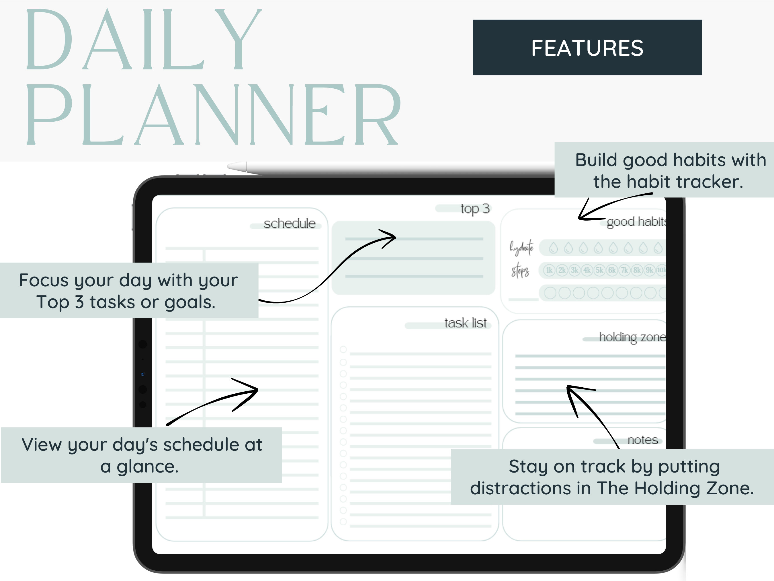 Daily Digital Planner Bundle Horizontal & Vertical Digital Planner ...