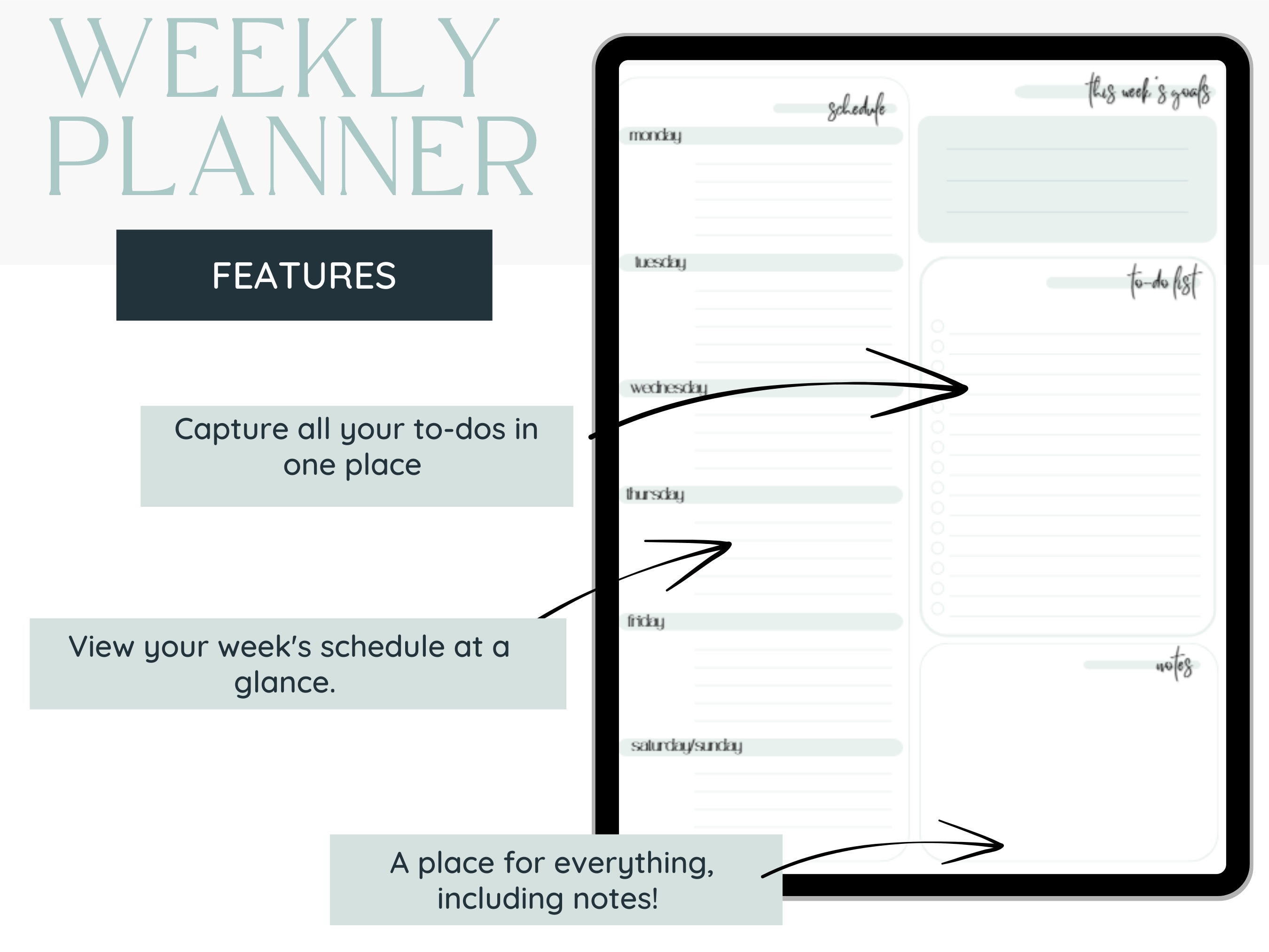 Weekly Digital Planner | Vertical Layout | Goodnotes Template ...