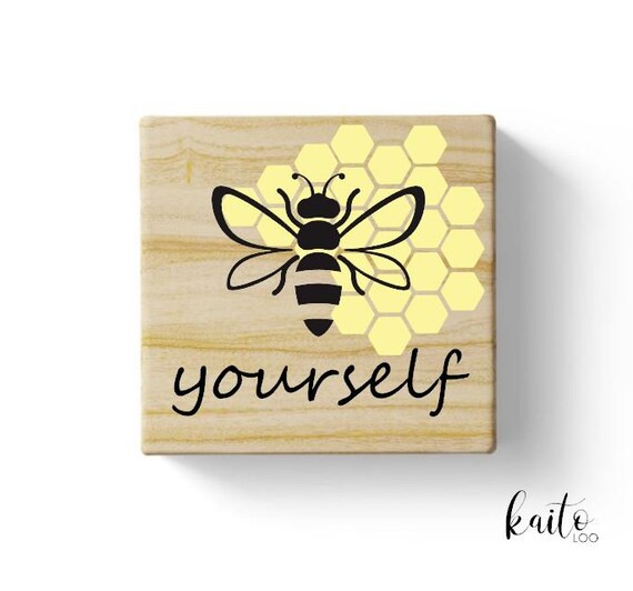Bee Yourself Honeycomb Wood Square Sign - Etsy