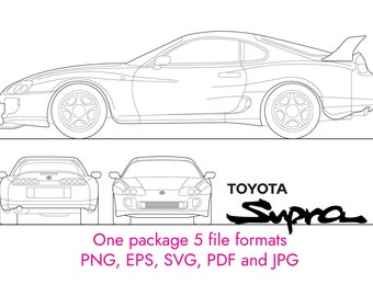 Toyota Supra Mk3 Outline Vector .SVG, .PDF, .png - Etsy