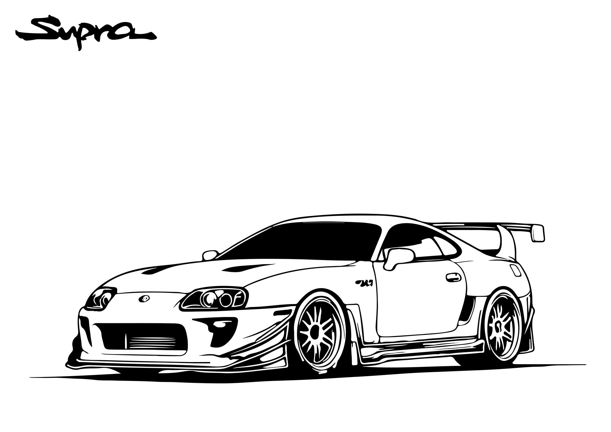 A Japanese Legend- Toyota Supra Mk4. Vector and Raster Files for ...