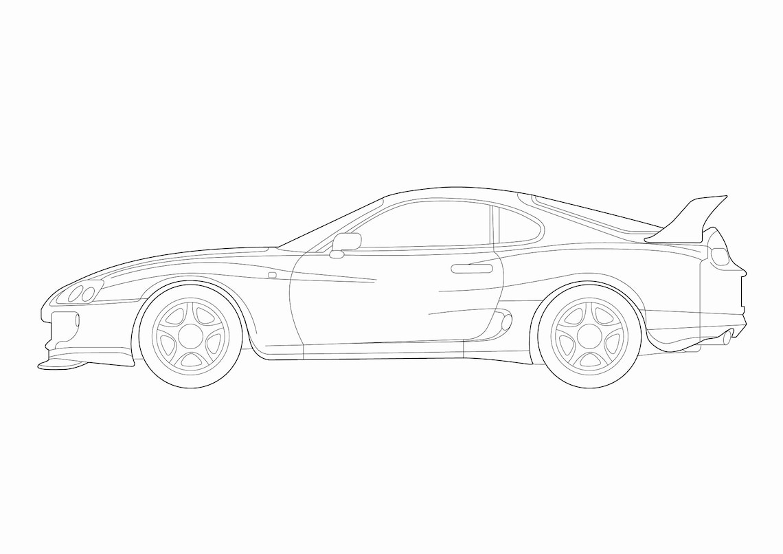 Toyota Supra Mk4 Printable Wall Art. Vector Files for Crafting. Svg ...