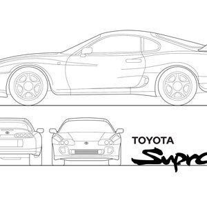 Toyota Supra Mk4 Wall Art, Vector Car Profile (digital Download) - Etsy
