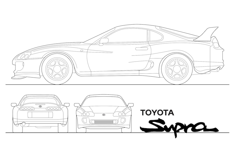 Toyota Supra Mk4 Wall Art, Vector Car Profile (digital Download) - Etsy