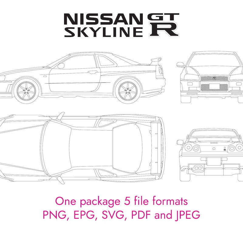 Nissan Skyline R34 Svg - Etsy