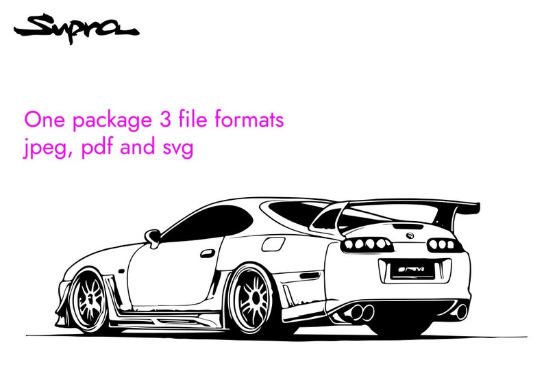 Una leyenda japonesa: el Toyota Supra Mk4. Archivos vectoriales y rasterizados para crear ...