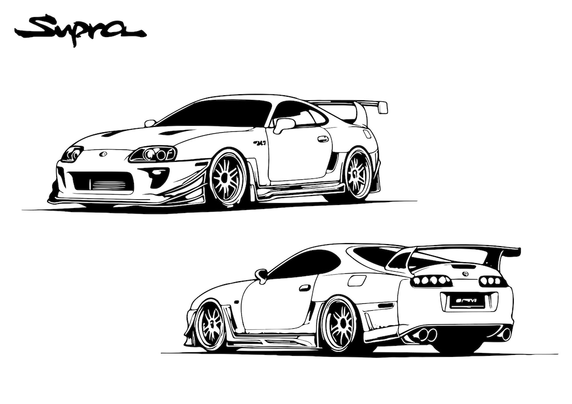 A Japanese Legend- Toyota Supra Mk4. Vector and Raster Files for ...