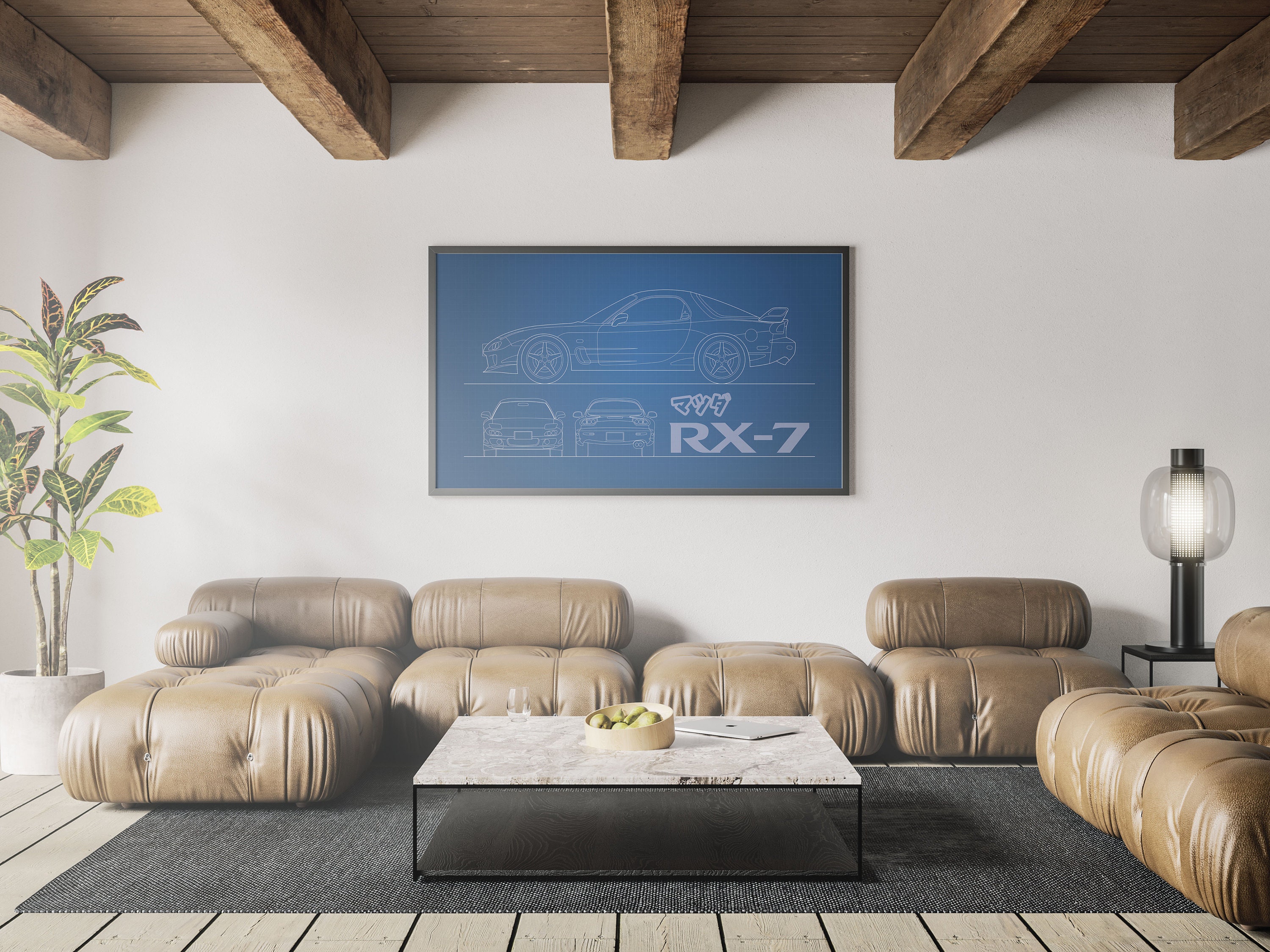 High Quality Mazda RX7 Blueprint, Printable Wall Art, Desktop Wallpaper ...
