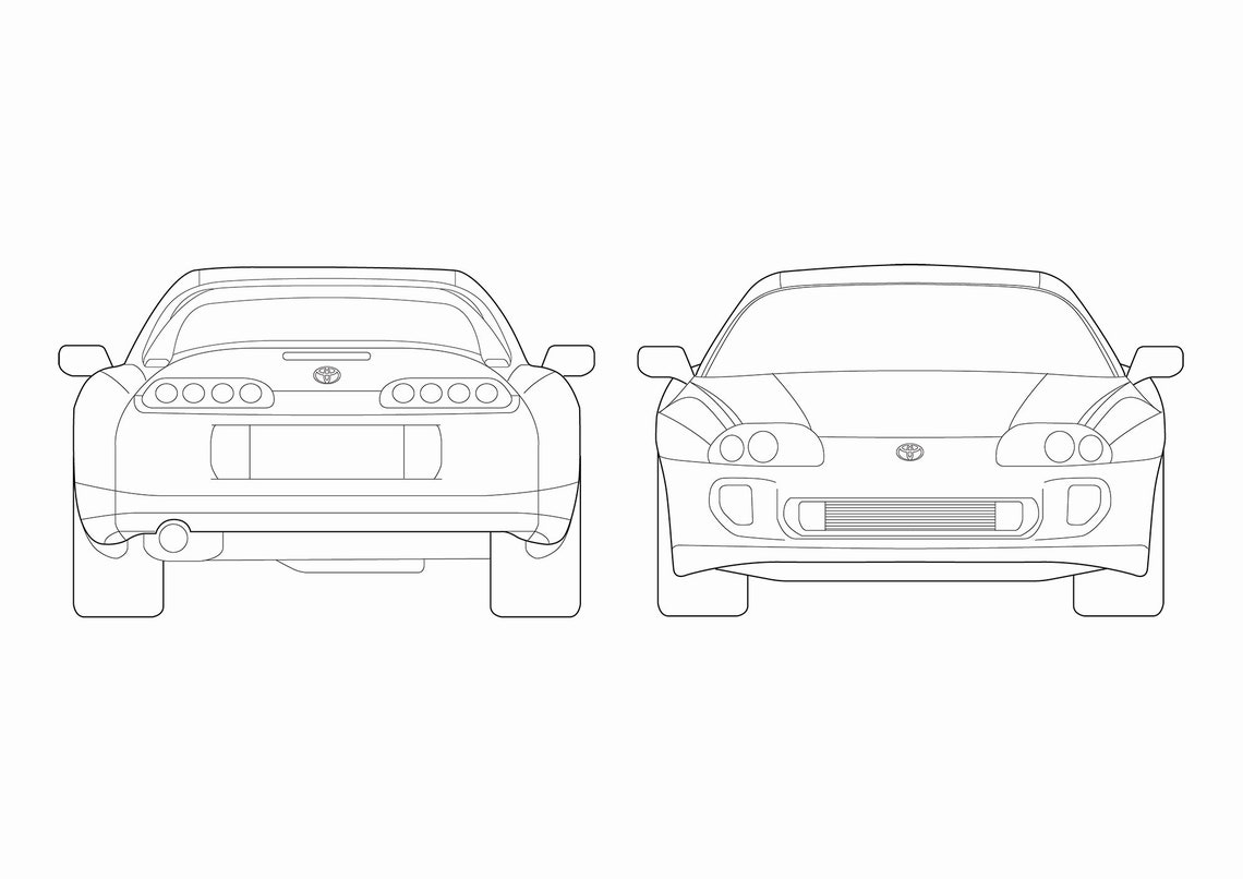 Toyota Supra Mk4 Wall Art, Vector Car Profile (digital Download) - Etsy