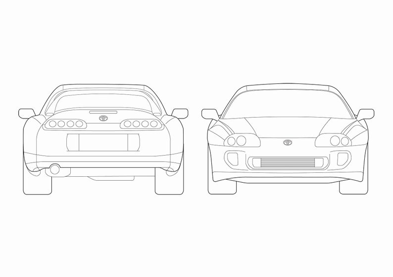 Toyota Supra Mk4 Wall Art, Vector Car Profile (digital Download) - Etsy