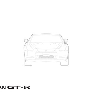 Nissan GT-R R35 Line Art – Car Enthusiast Digital Illustration (digital ...