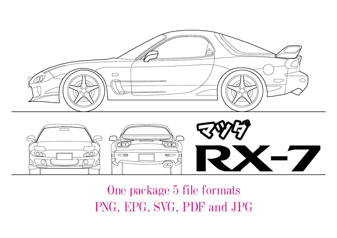 Mazda Rx7 FD. Instant Download JDM Legend Svg, Eps, Pdf, Jpg and Png - Etsy