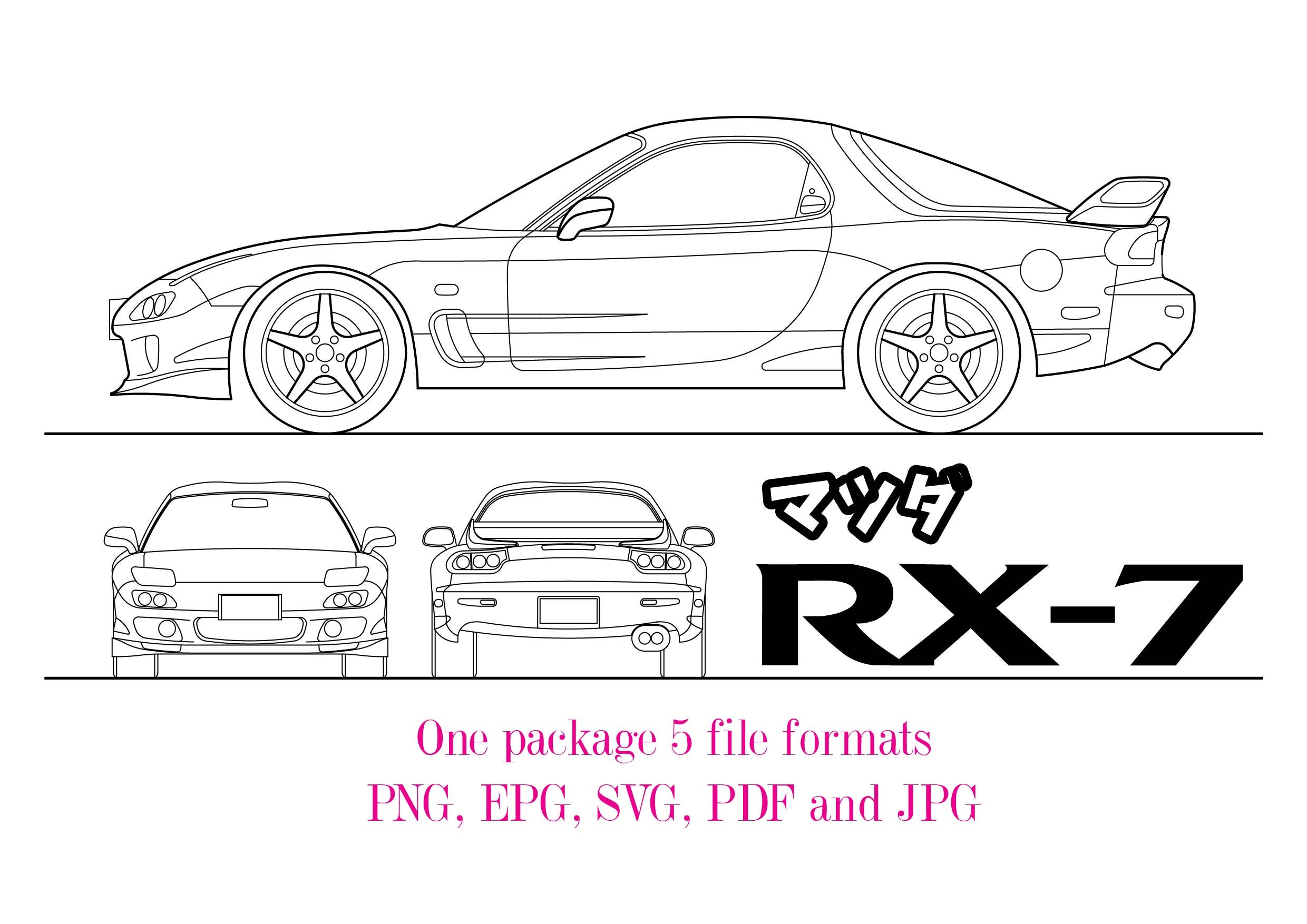 Mazda Rx7 FD. Instant Download JDM Legend Svg, Eps, Pdf, Jpg and Png - Etsy