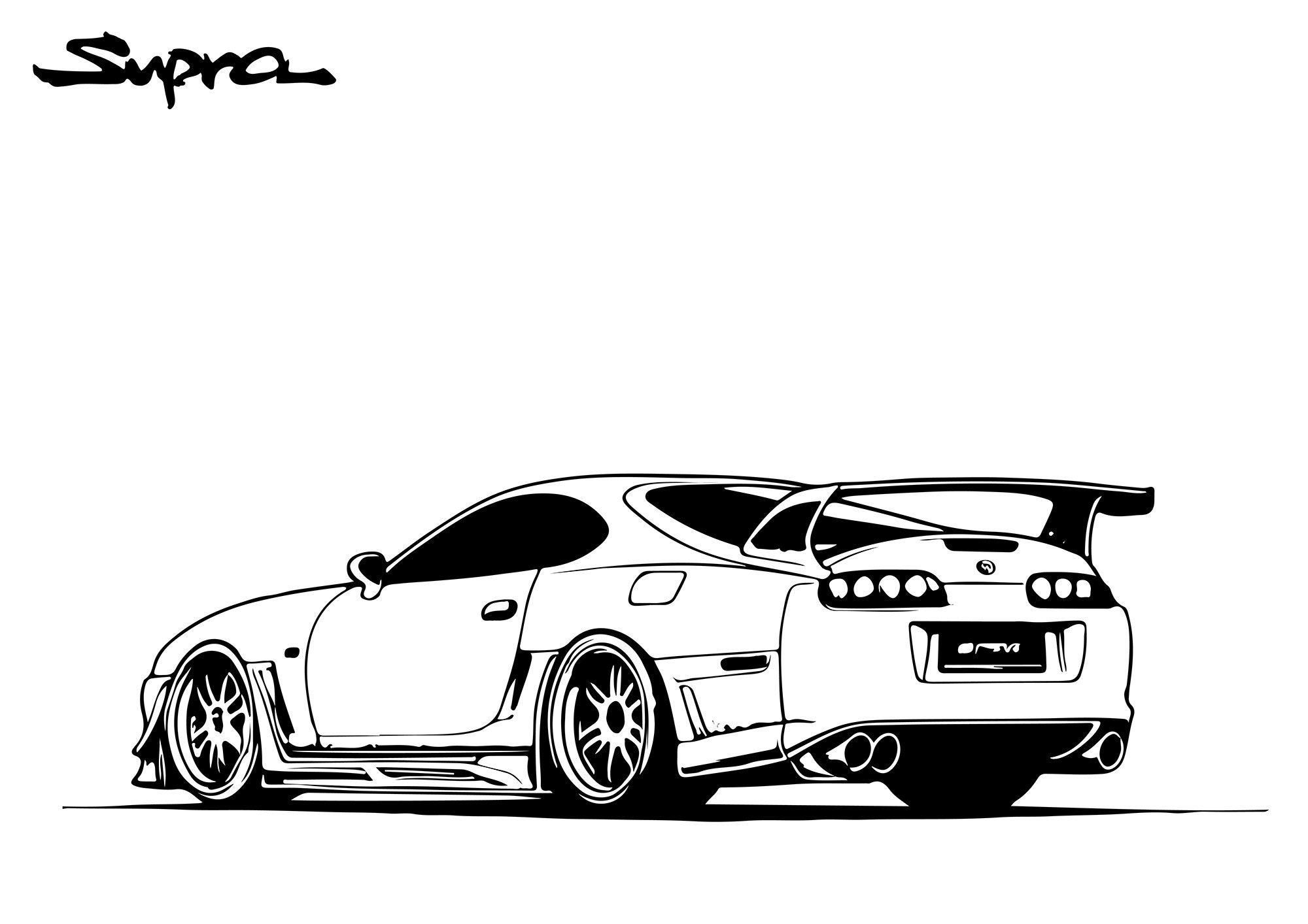 A Japanese Legend- Toyota Supra Mk4. Vector and Raster Files for ...