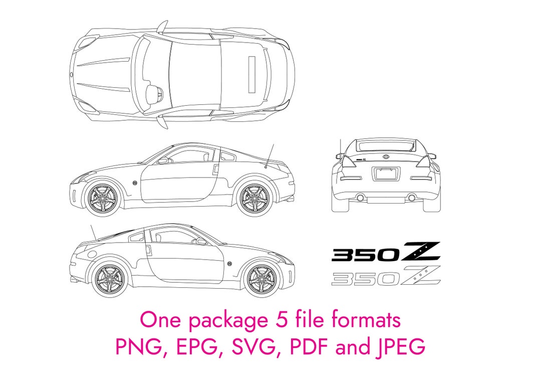 Nissan 350z Vector File. Png, Svg, Eps, Pdf, Jpeg - Etsy