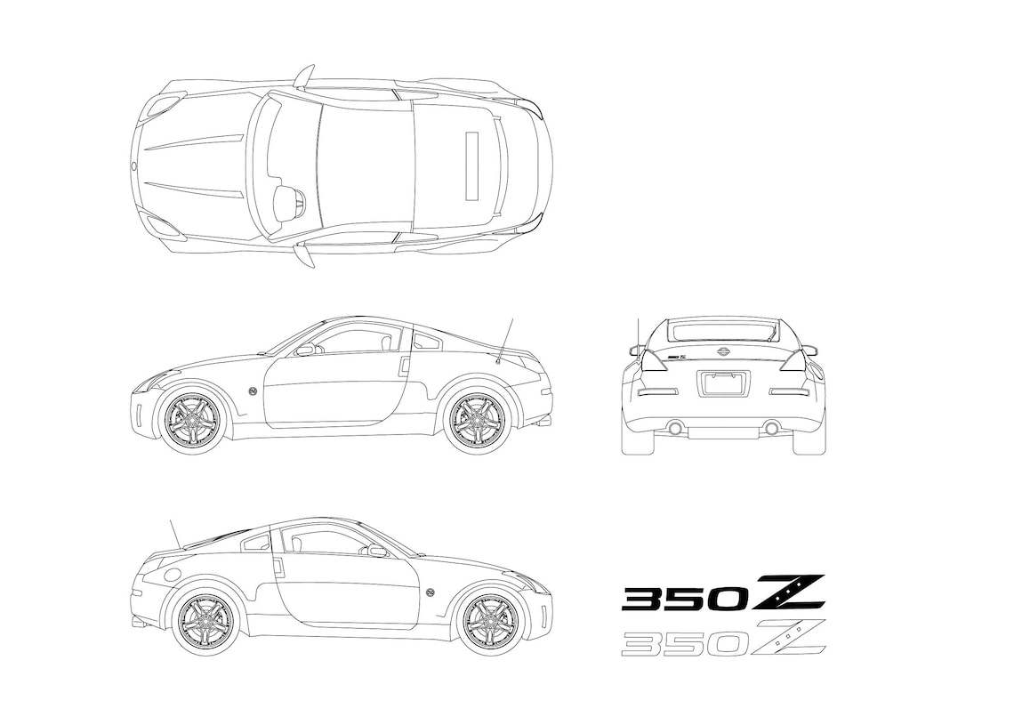 Nissan 350z Vector File. Png, Svg, Eps, Pdf, Jpeg - Etsy