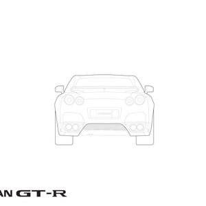 Nissan GT-R R35 Line Art – Car Enthusiast Digital Illustration (digital ...