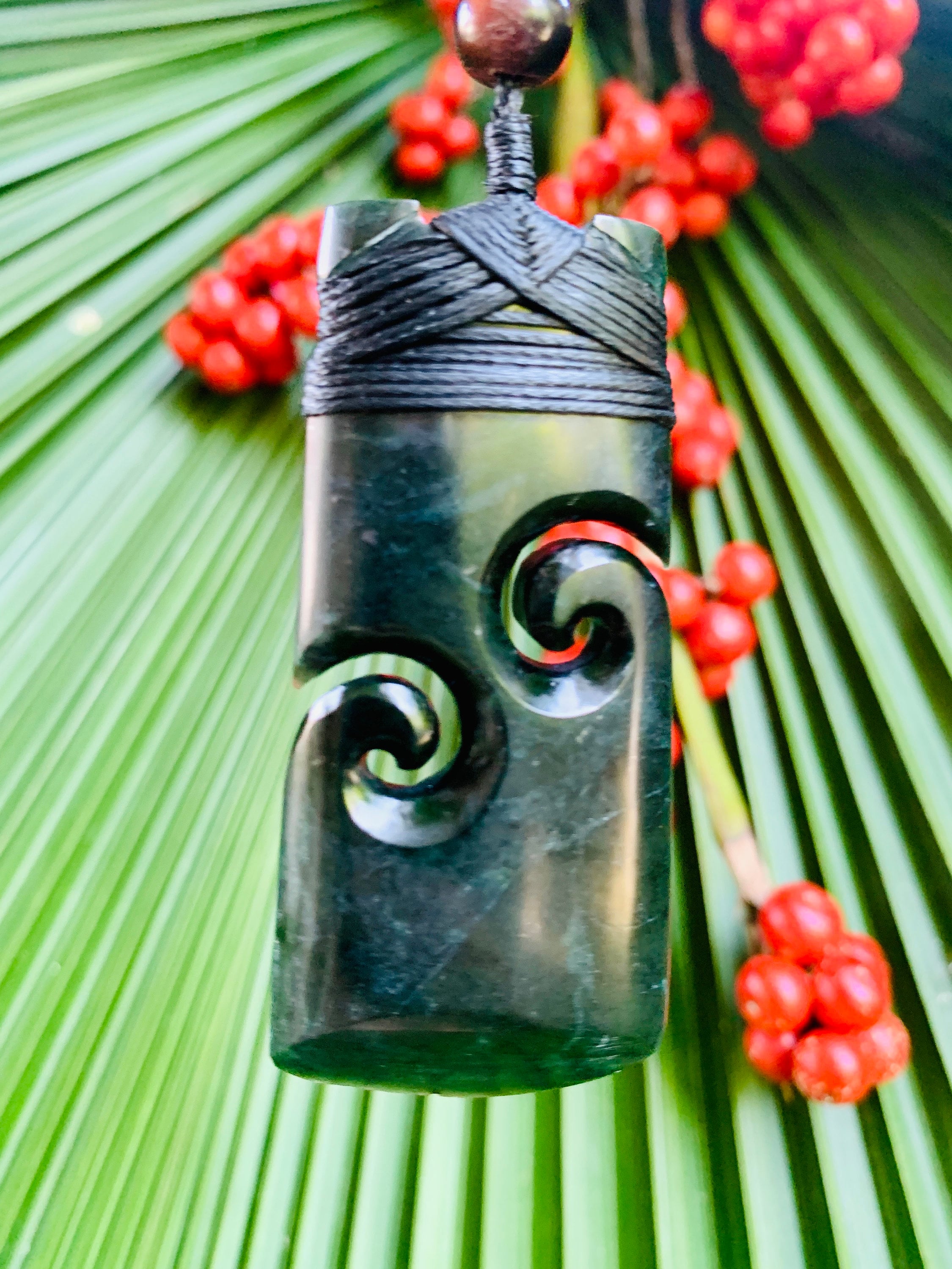 Maori Inspired Black Jade Necklace Double Koru Toki Pendant - Etsy