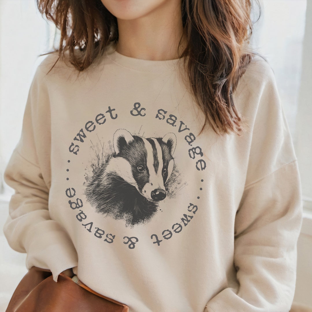 Badger Crewneck, Badger Themed Design, Quirky Sweatshirt, Sweet and ...