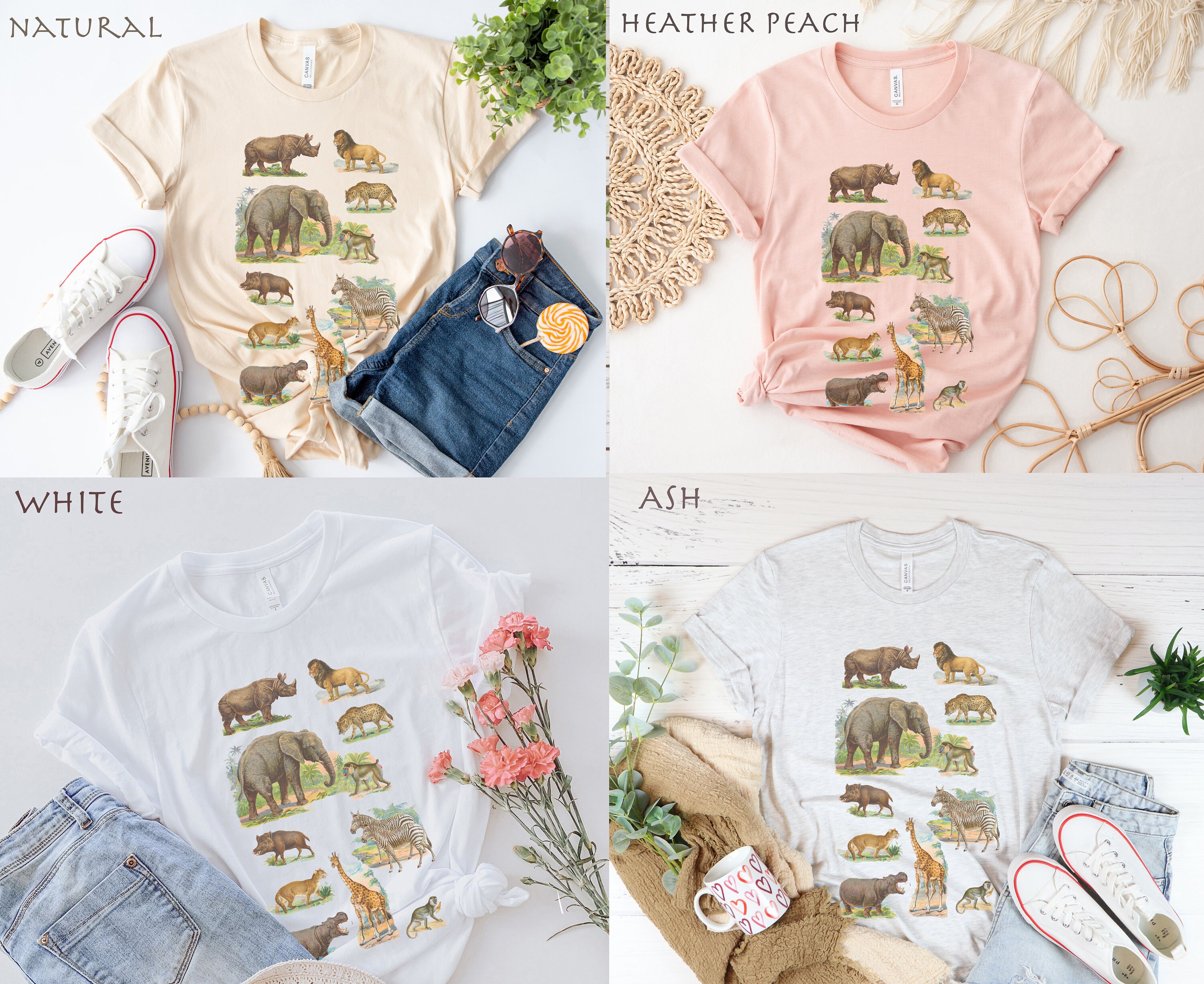 Vintage Jungle Animals Shirt, Jungle Animals Shirt, Vintage Shirt ...