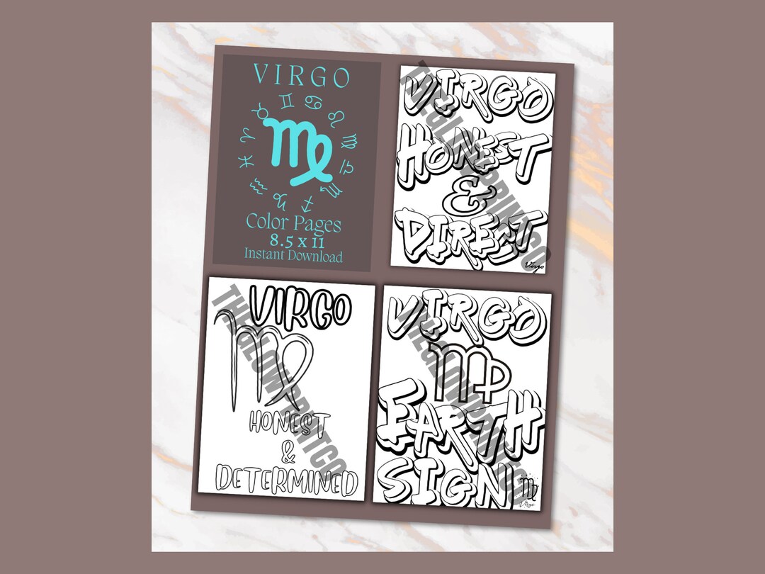 VIRGO Zodiac Coloring PDF Printable Virgos Instant Download - Etsy