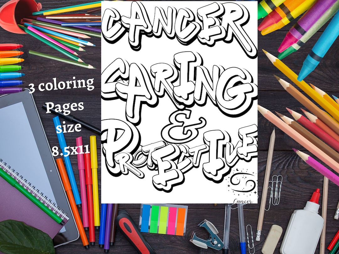CANCER Zodiacs| Coloring PDF Printable| Cancer Instant Download| 4th ...