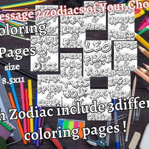 Pick 2 Zodiac Signs| Coloring Pages| Zodiac PDF Printable| Choosethe 2 ...