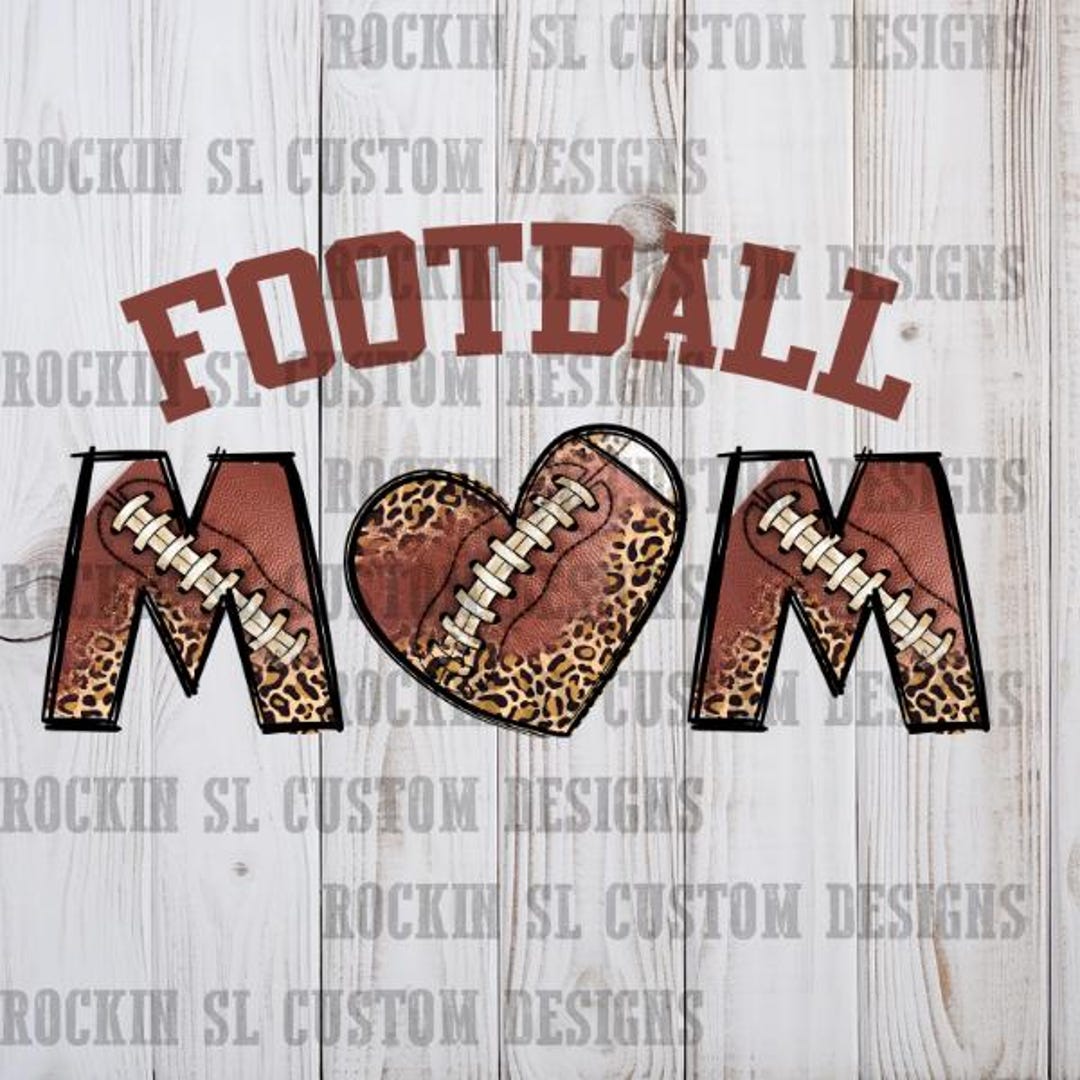 Football Mom Leopard Print - Digital File PNG - Etsy