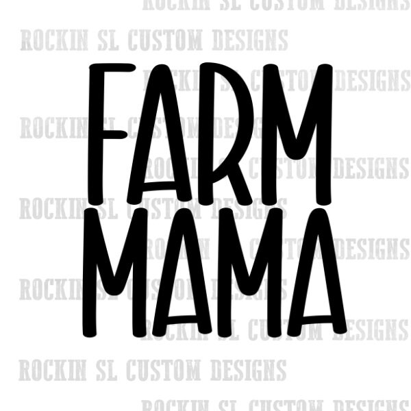 Farm Mama - PNG - 2 DIGITAL Files Black and White Font/sublimation/dtf ...