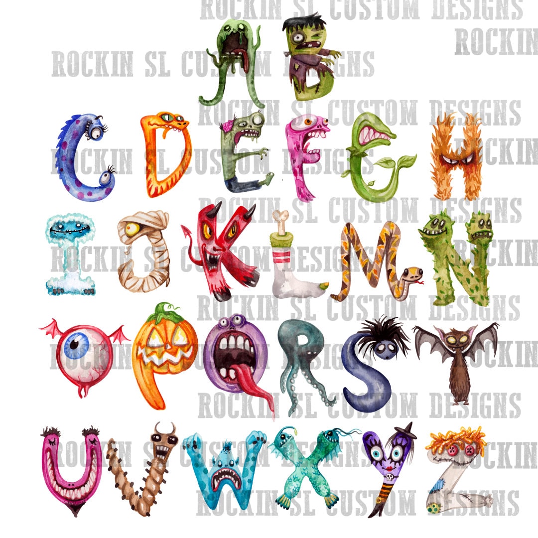 CUSTOM Halloween Monster Name Digital File PNG - Etsy