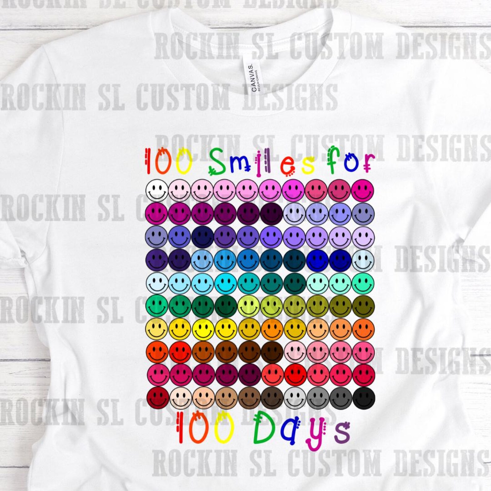 100 Smiles for 100 Days! 100 Days of School- 100th Day- PNG - Digital ...