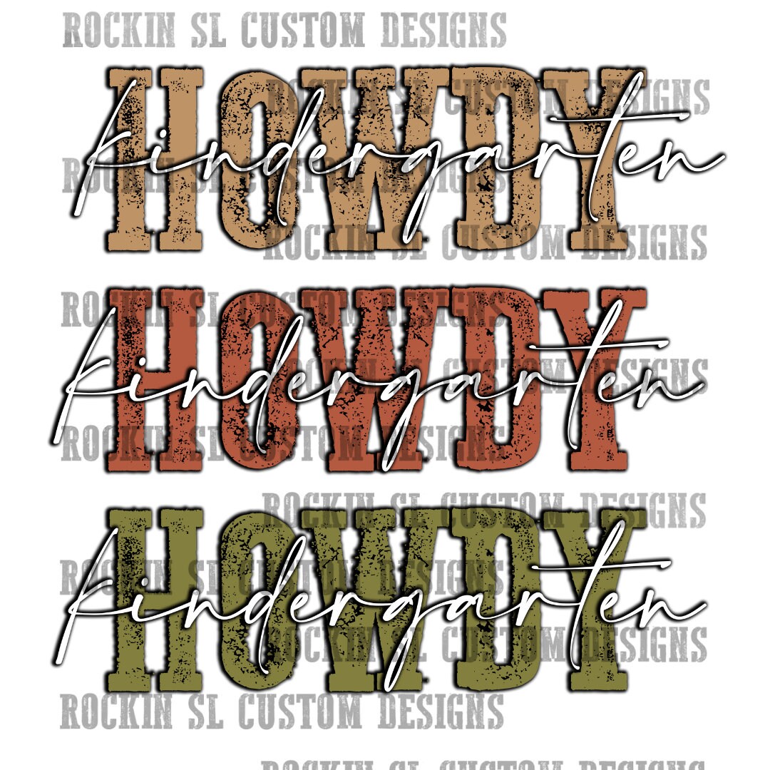 Howdy Kindergarten - Digital File - PNG - Back to School - Etsy