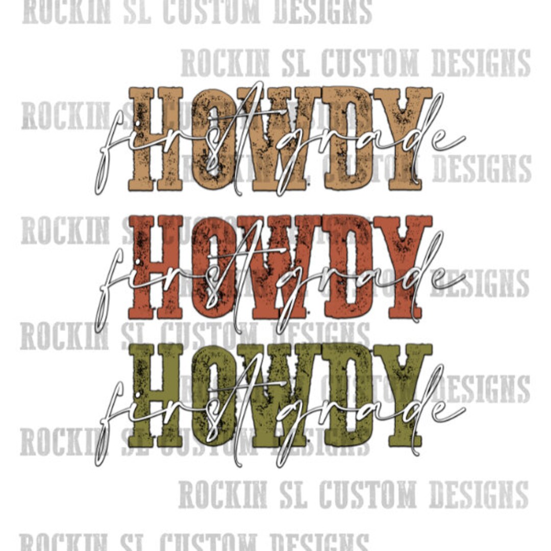 Howdy First Grade - Western Back to School DIGITAL File - PNG - Etsy