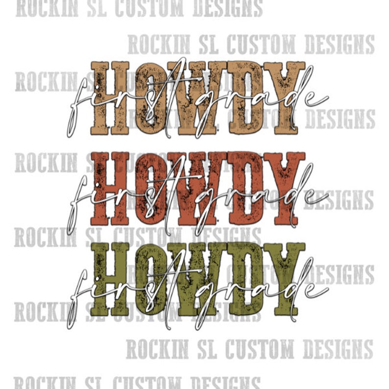 Howdy First Grade - Western Back to School DIGITAL File - PNG - Etsy