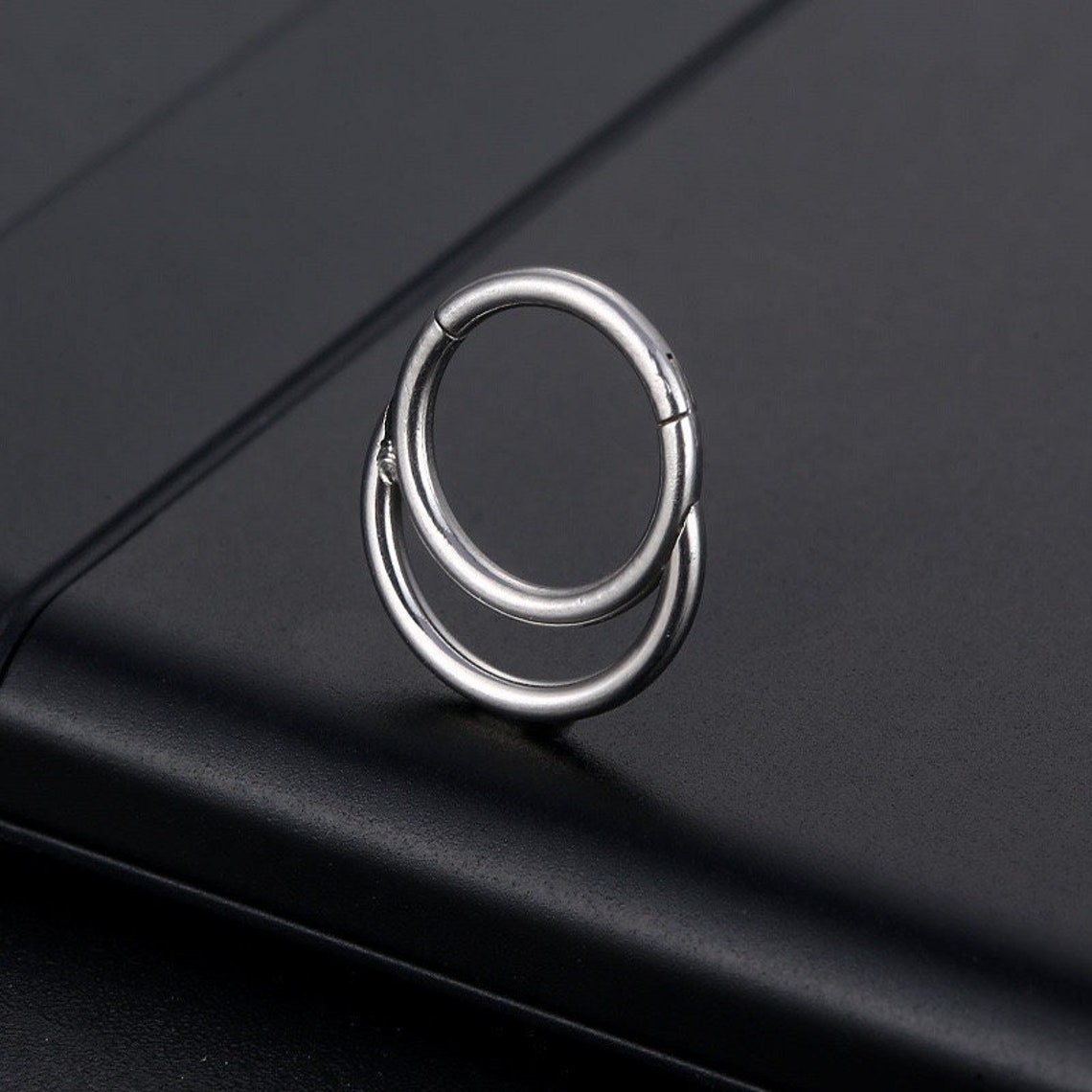 16G Surgical Steel Double Septum Ring/ Layered Septum Clicker/ - Etsy