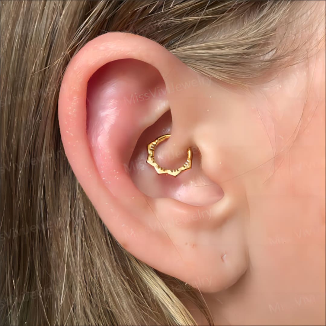 16G 316L Surgical Steel Flower Daith Piercing Jewelry/ Gold Diath ...