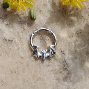 16G Surgical Steel Bat Hinged Septum/ Steel Septum Clicker/ Septum ...