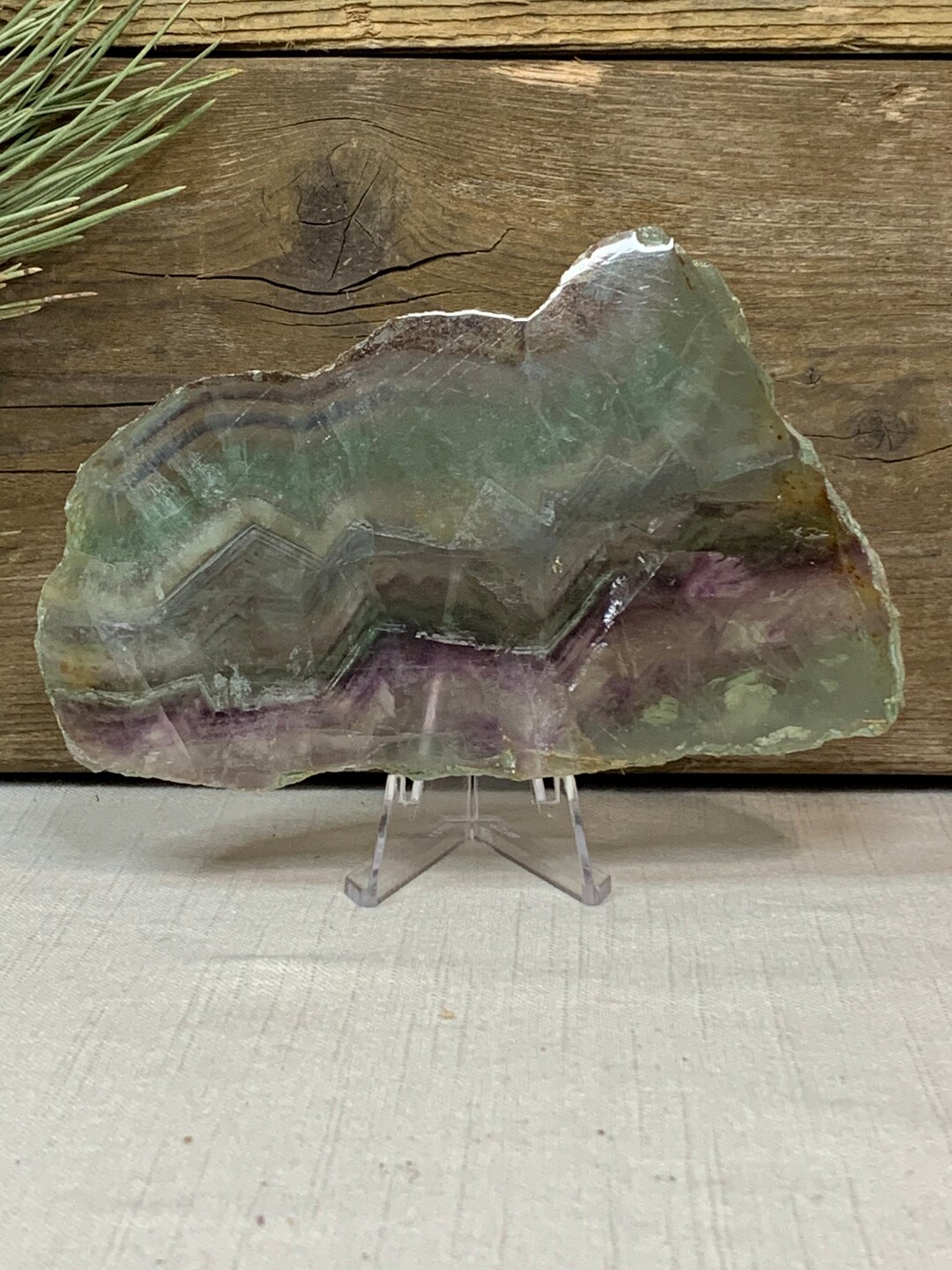 Thick Cut Fluorite Slab Slice/ Rainbow Fluorite/polished Slab/ Display ...