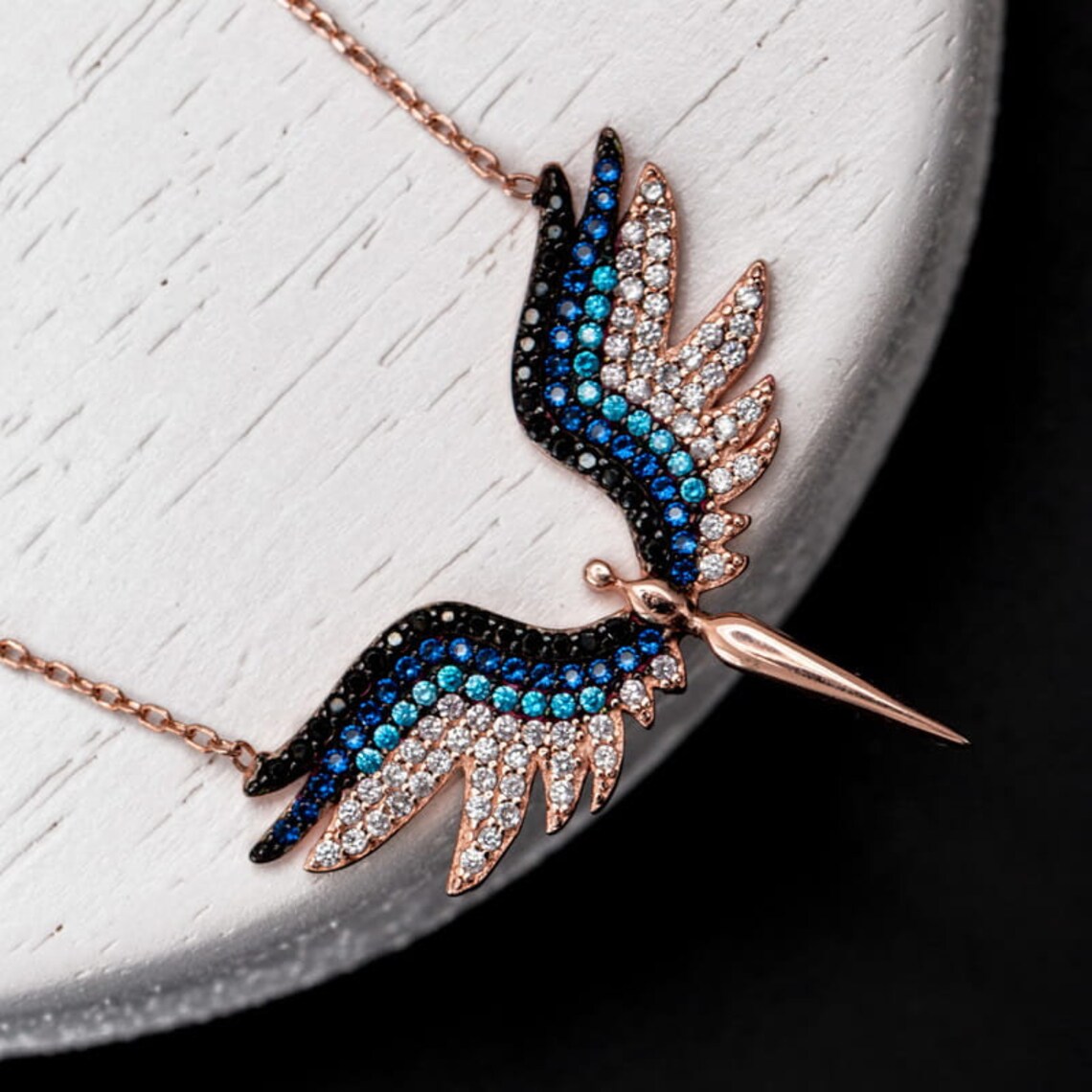 Stone Embroidered Angel Silver Necklace - Etsy