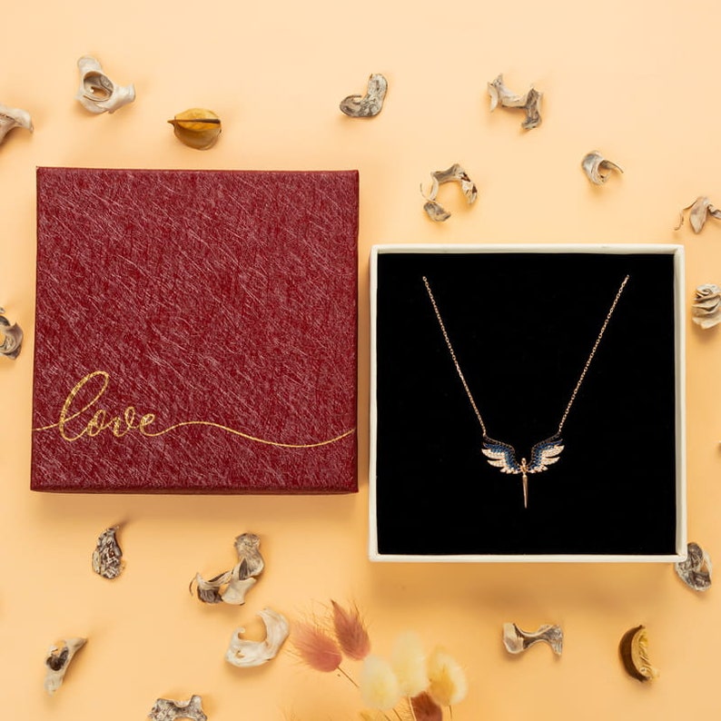 Stone Embroidered Angel Silver Necklace - Etsy