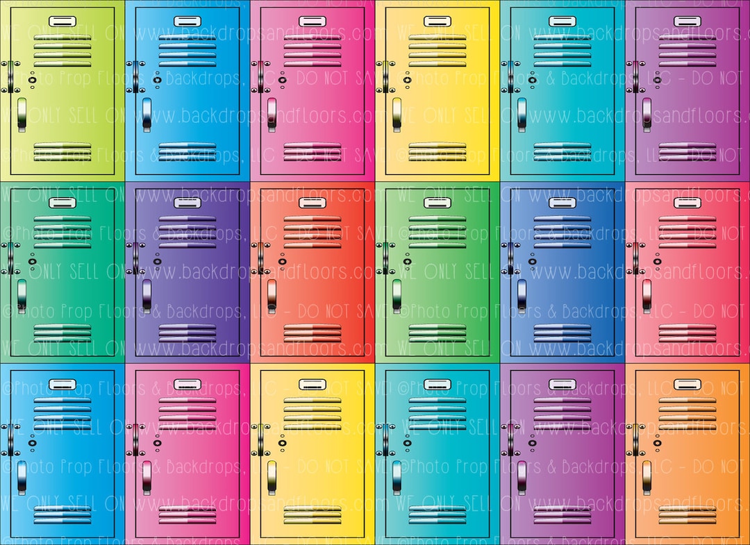 School Lockers Photography Backdrop Back to School, Graduation, High ...