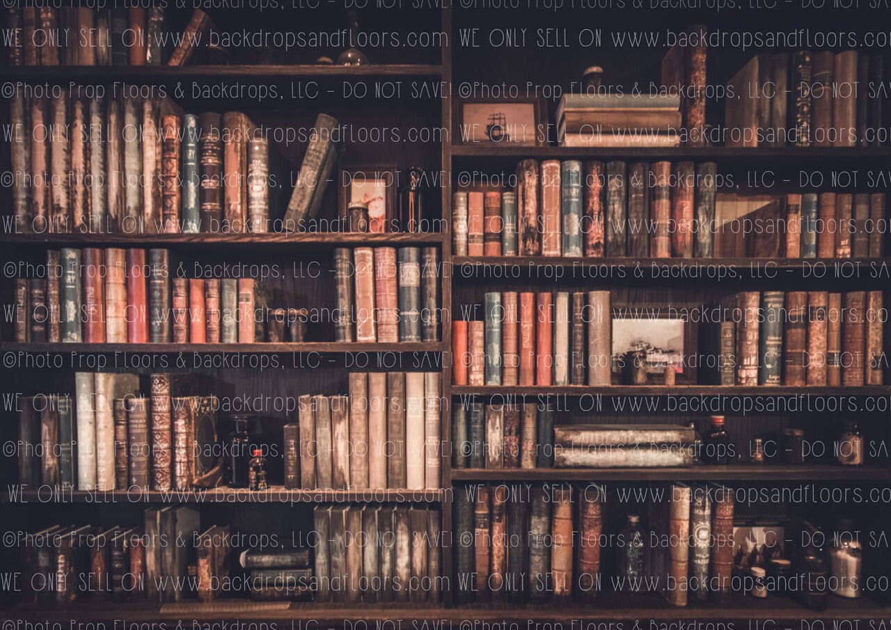 Bookcase Photography Backdrop Back to School, Books, Graduation, Study ...
