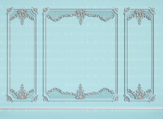Blue Wainscot Panel Photography Backdrop Wall Elegant - Etsy