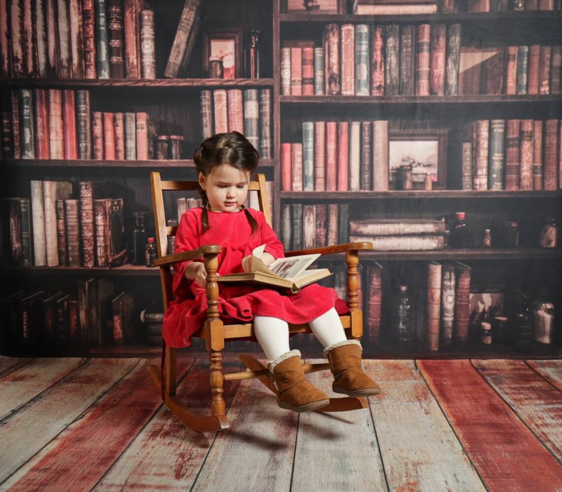 Bookcase Photography Backdrop Back to School, Books, Graduation, Study ...