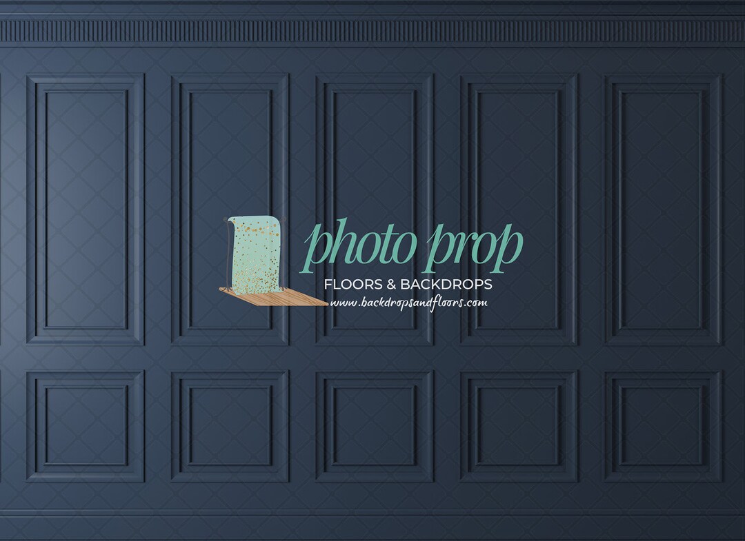 Blue Wainscot Panel Photography Backdrop, Classic Wall Background ...