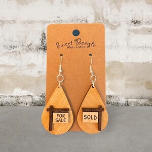 Realtor Real Estate Earrings for Sale Sold Signs - Sterling Silver and ...